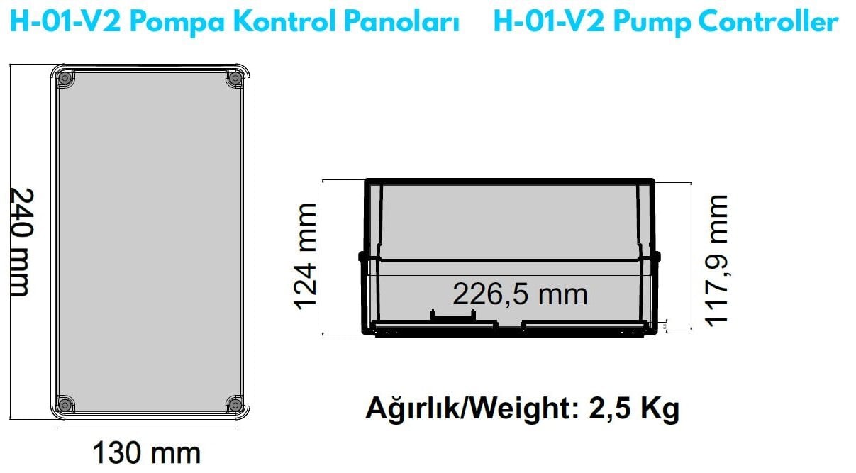 Kerim H-01MK-V2 0.5-3 HP Monofaze Hidrofor Kontrol Panosu