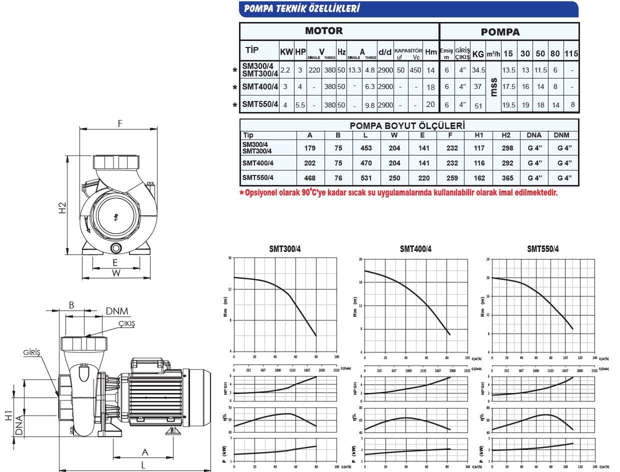 Sumak SM300/4 Santrifüj Pompa